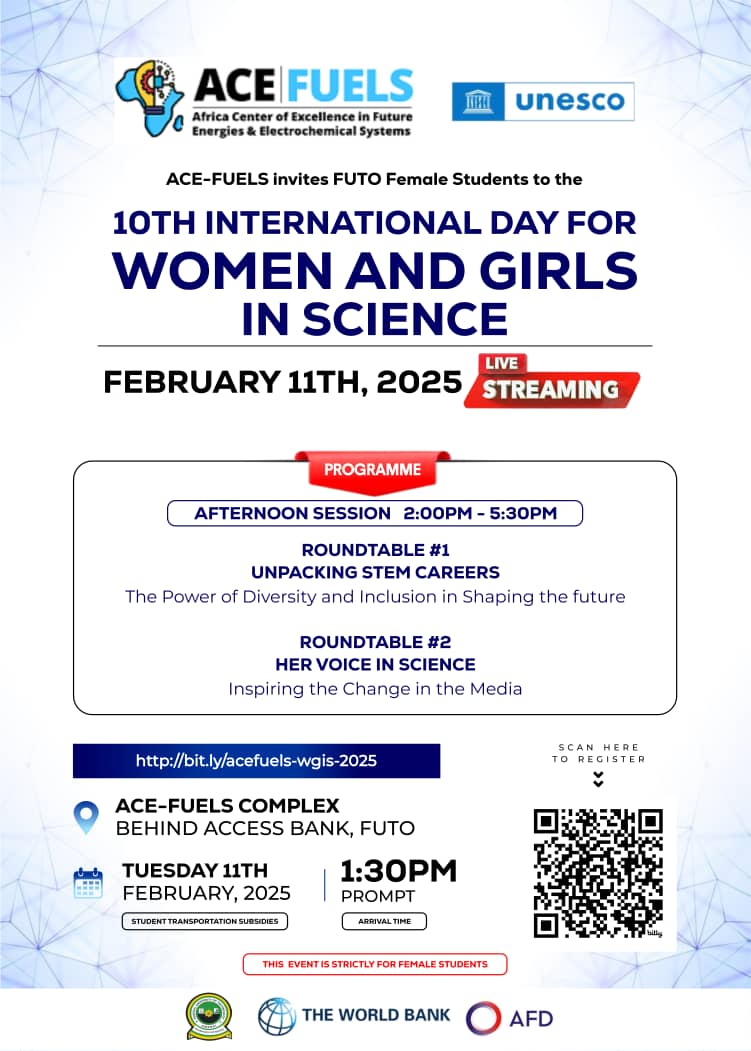 10TH INTERNATIONAL DAY FOR WOMEN AND GIRLS IN SCIENCE – ACE-FUELS